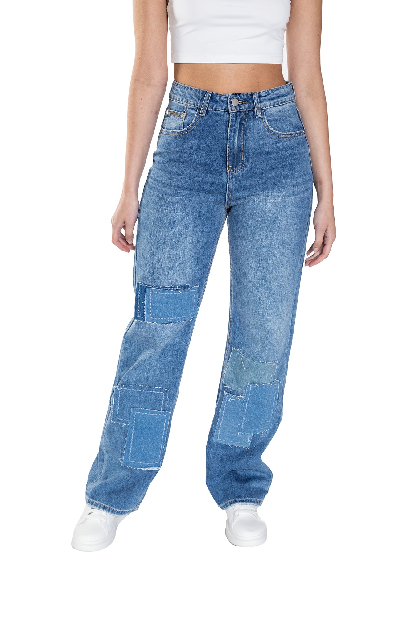 JEANS WIDE LEG PATCHWORK